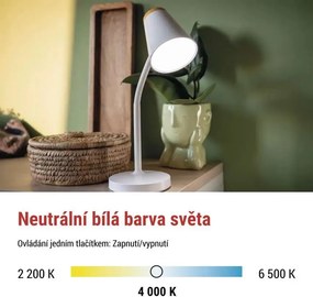 EMOS Bílá LED stolní lampička Tara 4,5W Z7641W