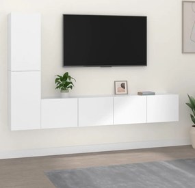vidaXL 4dílný set TV skříněk kompozitní dřevo [3114314] Barva: Bílá