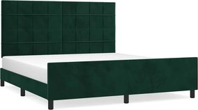 Rám postele bez matrace tmavě zelená 160 x 200 cm samet 3125766