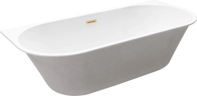 Besco Vica Slim+ asymetrická volně stojící vana 170 x 80 cm sifon černá barva bílá VANVIC170SLIMB