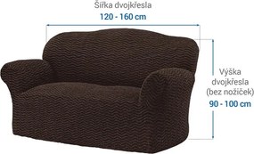 Bielastické potahy CRISTINA tabáková dvojkřeslo (š. 120 - 160 cm)