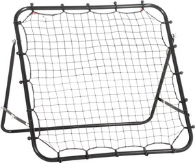 HOMCOM Fotbalový Rebounder, Odrážecí Síť, Kovový Rám s PE Tkaninou, Odrážecí Stěna pro Baseball a Basketbal, Brána pro Mladé Sportovce 96x80x96cm, Čer