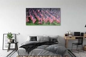 akrylový obraz Usa vlajky 140x70 cm
