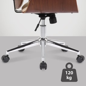 Kancelářská židle Kemberg umělá kůže – ořechová/krémová