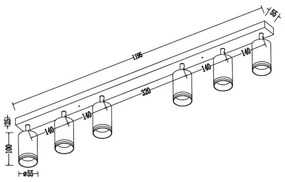 Bodové svítidlo PIPE 6xGU10/10W/230V černá