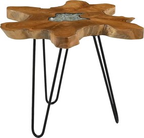 Konferenční stolek 70 x 45 cm masivní teak a polyresin 281651