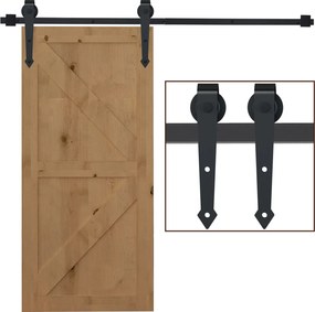 Sada posuvných dveří, rustikální design, uhlíková ocel, nosnost až 100 kg na panel