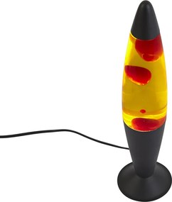 Lávová lampa žlutá s červeným voskem vč. LED - Molten Lava