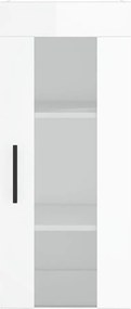 vidaXL Skříň highboard 34,5 x 34 x 180 cm kompozitní dřevo [3199195] Barva: bílá s vysokým leskem