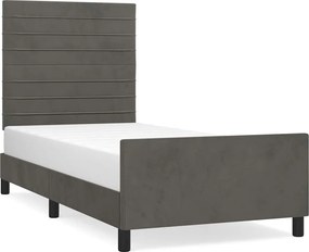 Rám postele bez matrace tmavě šedá 80 x 200 cm samet 3125783