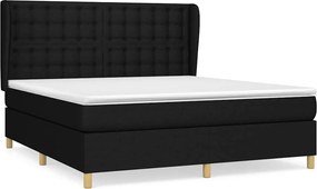 Box spring postel s matrací černá 160x200 cm textil 3128855