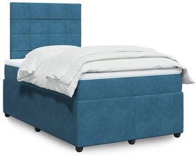 Box spring postel s matrací modrá 120 x 200 cm samet 3294614