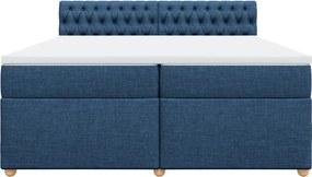 Box spring postel s matrací modrá 200x200 cm textil 3289100