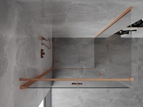 Mexen Mist-F T, 1-křídlý ​​skládací sprchový kout levý 120 x 70 cm, průhledný, broušená měď - 8A6T-120-070-65-00-L