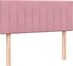 Box spring postel s matrací růžová 120x220 cm samet 3316448