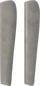 Čelo postele typu ušák světle šedé 183x23x118/128 cm samet 3118016
