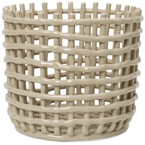 FERM LIVING Košík Ceramic Large, Cashmere