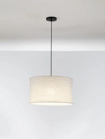 Bílé lněné závěsné svítidlo ø 50 cm Linnet – Nova Luce