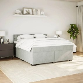 Box spring postel s matrací světle šedá 180x200 cm samet 3286390