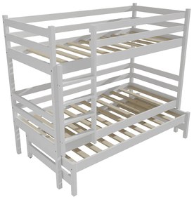 Vomaks Patrová postel s výsuvnou přistýlkou PPV 015 Rozměr: 90 x 180 cm, Barva: barva šedá, Prostor mezi lůžky: 80 cm