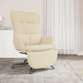 Relaxační křeslo s podnožkou krémové textil 3097596