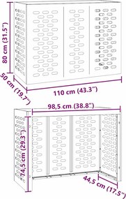 vidaXL Ochrana klimatizace Bílá 110 x 50 x 80 cm Ocel [865905]