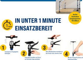 Rozpěra zárubní sada 4 ks modrý 115-290cm