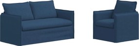 Set pohovek 2 ks Modrá Textil 3407573