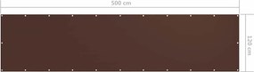 Balkónová zástěna hnědá 120 x 500 cm oxfordská látka 135078