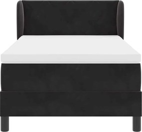 Postel s boxspringem s čelo Černá 90 x 200 cm samet 3340426