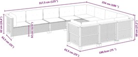 10dílná zahradní sedací souprava s poduškami béžová polyratan 3262033