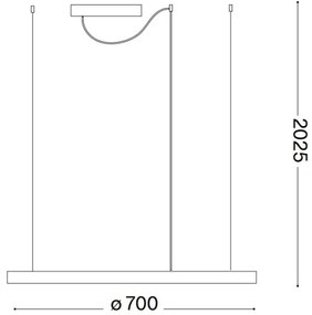 Ideal Lux - LED Stm lustr na lanku ORACLE S LED/40W/230V 4000K pr. 70 cm černá