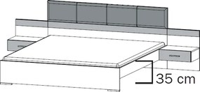 Postel s nočními stolky Penzberg 160x200 cm, šedá/beton