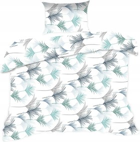 Povlečení 140x200 listy bílá modrá Classic