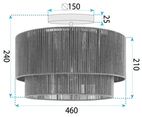 Toolight Toolight, závěsné svítidlo 46cm, 1xE27, APP1838-1F, hnědá, OSW-01669