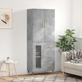 Skříň highboard betonově šedá 69,5x34x180 cm kompozitní dřevo 3195943