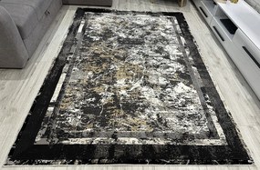 HU Vícebarevný moderní koberec Glamour 23348-Siyach Rozměr: 60x110 cm