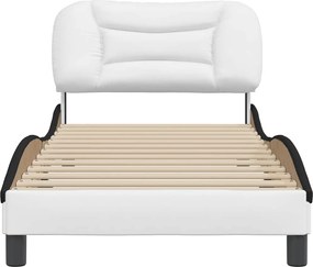 Rám postele bez matrace Hvar bílý a černý 90 x 200 cm umělá kůže 3207980