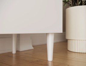 TV stolek s policí a skříňkami DULLUM 200x58cm, bílý