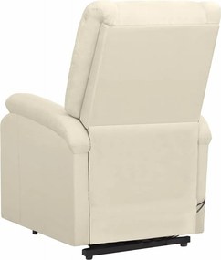 Zvedací masážní křeslo krémové textil 329718