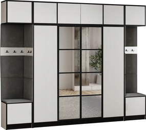 Šatní skříň s nástavcem EDEN 17 bílý + šedý