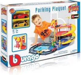 Bburago STREET FIRE Parkovací herní sada - garáž se dvěma autíčky 1:43