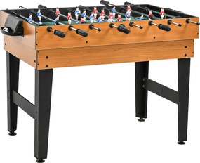 Multiherní stůl HOMCOM 4 v 1, párty herní stůl se stolním tenisem, stolním fotbalem, kulečníkem, stolním hokejem, pro zábavu více hráčů, ocel, přírod…