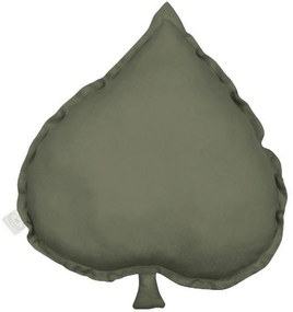Lněný polštář lipový list olivová 38×43 cm