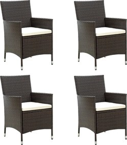 vidaXL Zahradní židle s poduškami 4 ks polyratan [316692] Barva: Bílá a černá