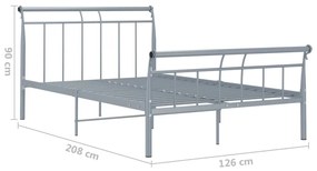 Rám postele šedý kov 120 x 200 cm,  325038