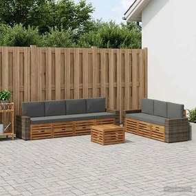 Sedací soupravy 8 ks Masivní akátové dřevo 3384128