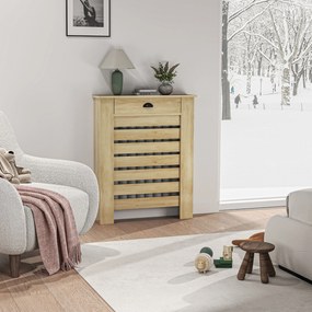 HOMCOM Kryt Radiátoru s Šuplíkem MDF Kryt Radiátoru do Obývacího Pokoje, Ložnice, Chodby 78x19x95,5 cm Dub