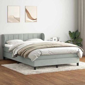 Box spring postel s matrací světle šedá 160x210 cm samet 3317529