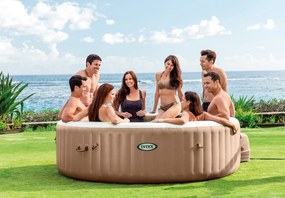 Intex | Vířivý bazén Pure Spa Bubble HWS 8 NP + Solární sprcha UNO 35 l hliníková s LED světlem | 19900165